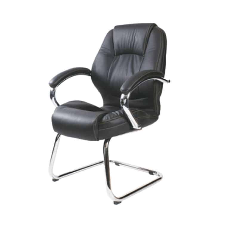 Silla de Visita BM-9105 Asiento y Respaldo en Vinipiel Negro, Estructura Cromada - todooficina.com