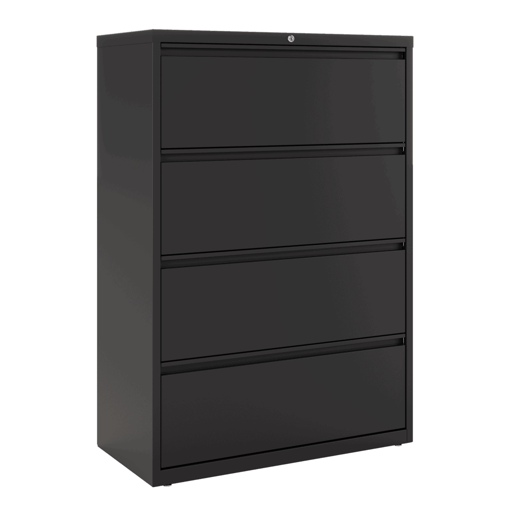 Archivero 4 Gavetas Horizontal Hirsh Negro - todooficina.com